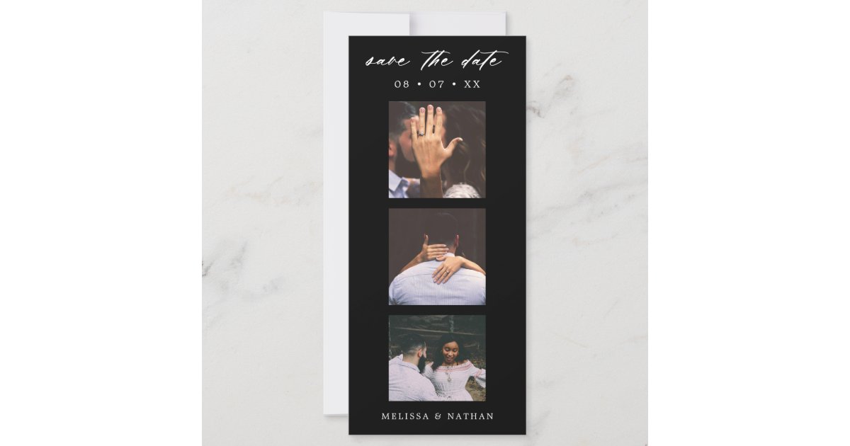 Photobooth Strip Chique Black QR Sla de datum op | Zazzle.be