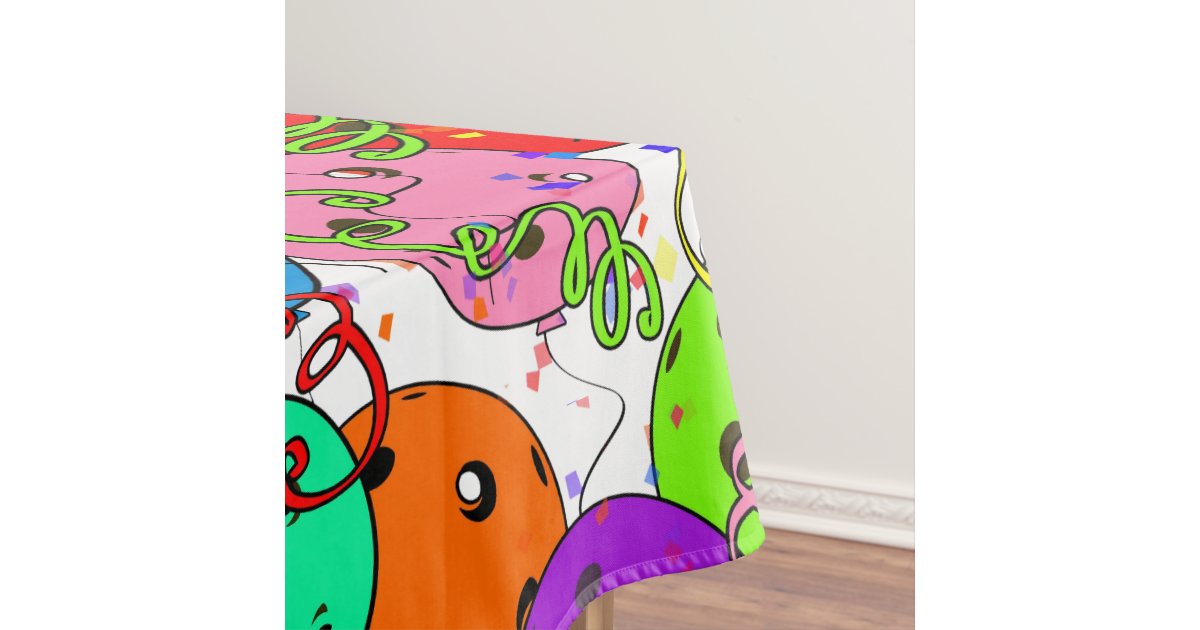 Pickleball Party Confetti en ballonnen op wit Tafelkleed | Zazzle.be