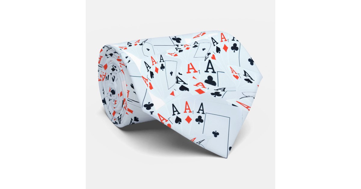 Poker Cards Aces Pattern Stropdas | Zazzle.be