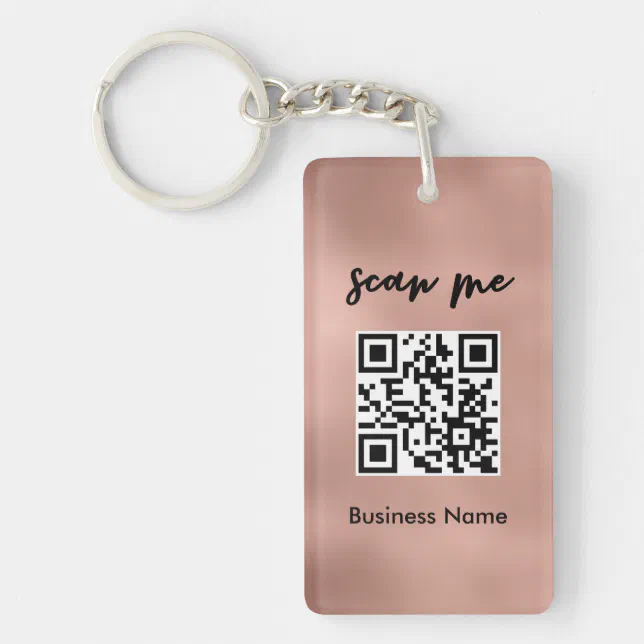 Porte-clés Rose Gold QR Code Carte de visite Votre logo perso | Zazzle.be