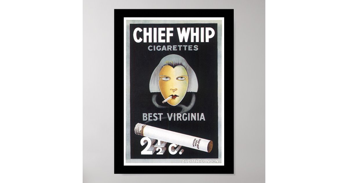 Poster Chief Whip Cigarette Advertisement | Zazzle.be