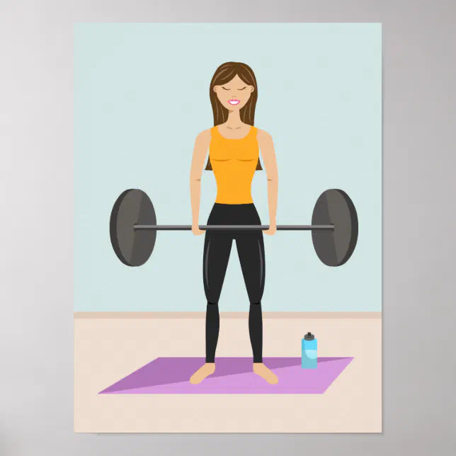 Poster Illustration du dessin animé Barbell, une fille ad | Zazzle.be Poster Illustration du dessin animé Barbell, une fille ad | Zazzle.be