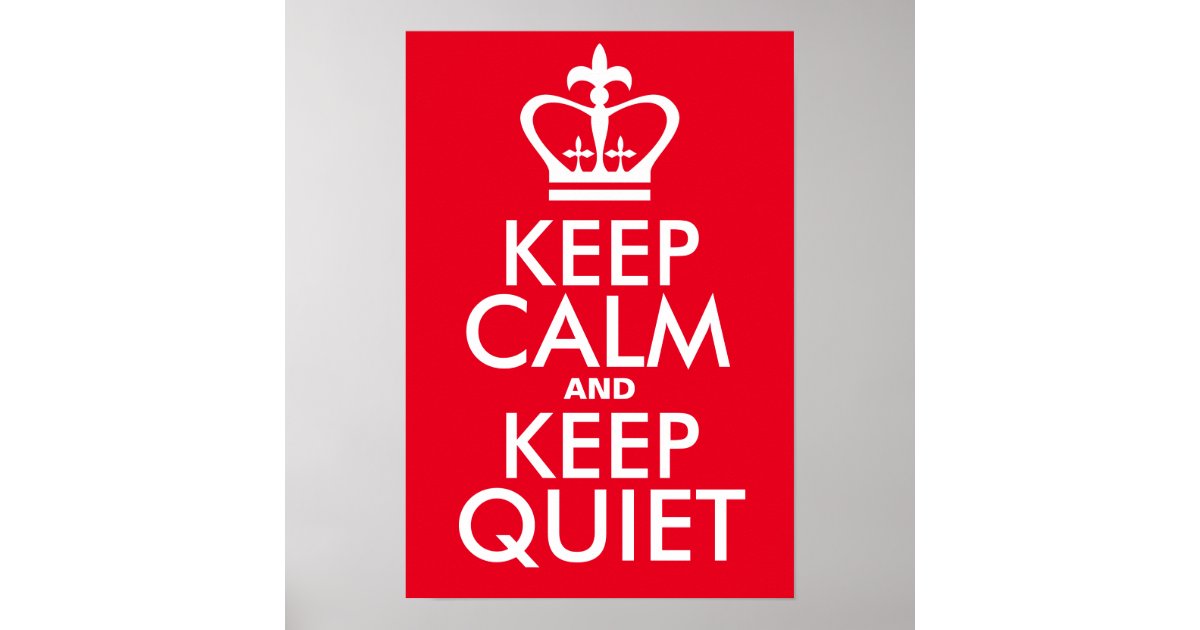 Poster Restez calme et calme | Zazzle.be