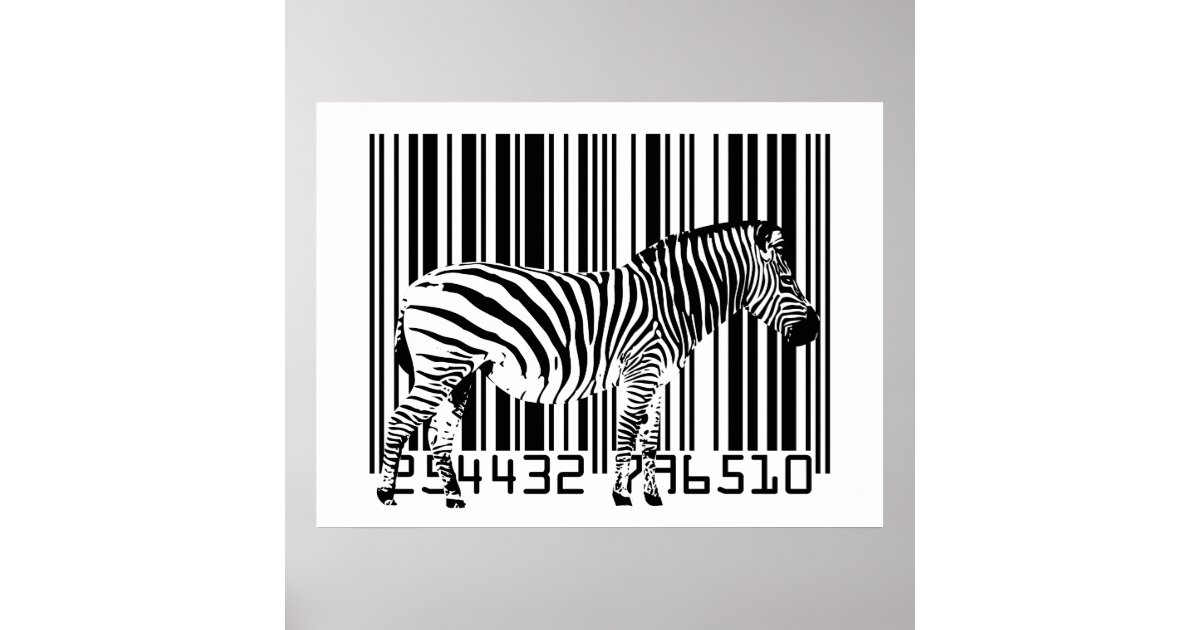Poster Zebra Barcode Art | Zazzle.be