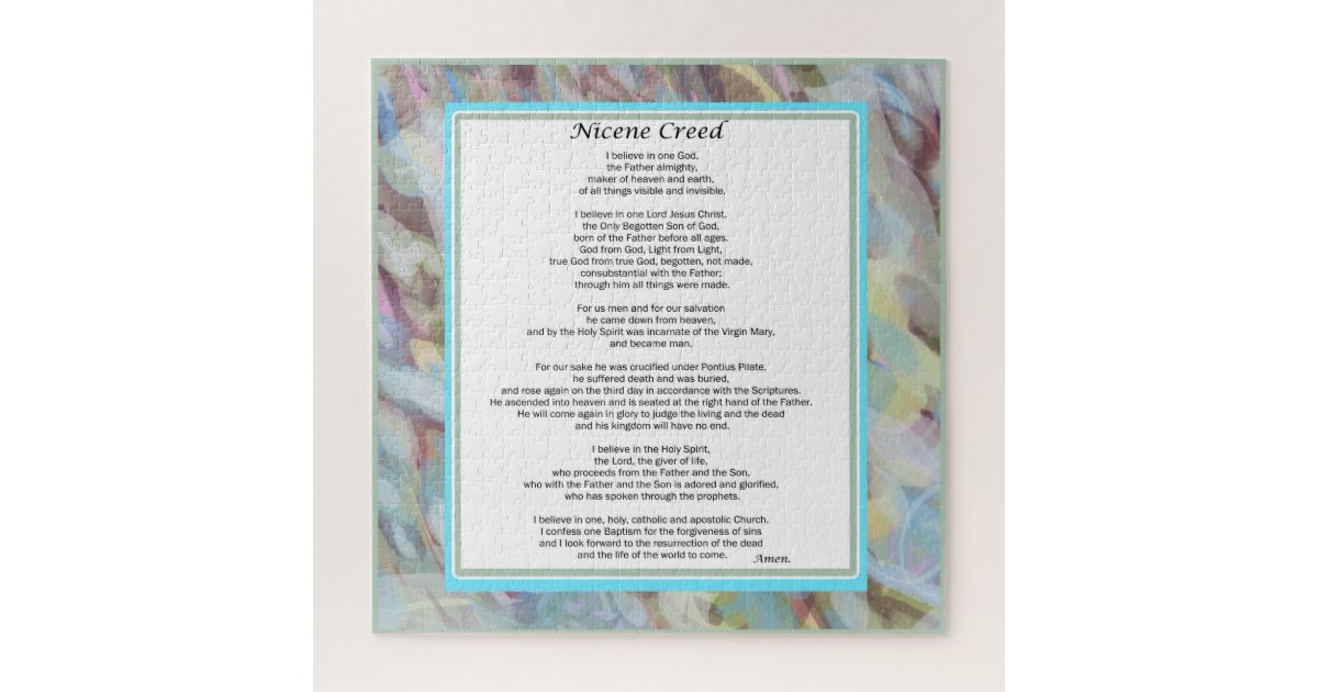 Puzzle Nicene Creed Déclaration chrétienne de foi | Zazzle.be