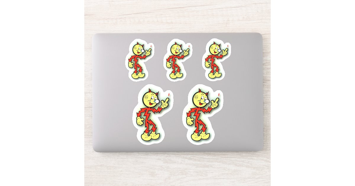 Reddy Kilowatt 5 omhoog Sticker | Zazzle.be