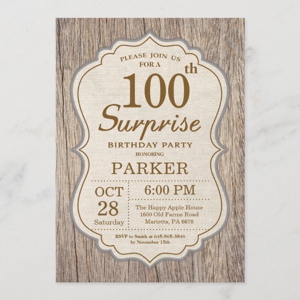 Invitations, Faire-part & Cartes Anniversaire 100 Ans | Zazzle.be