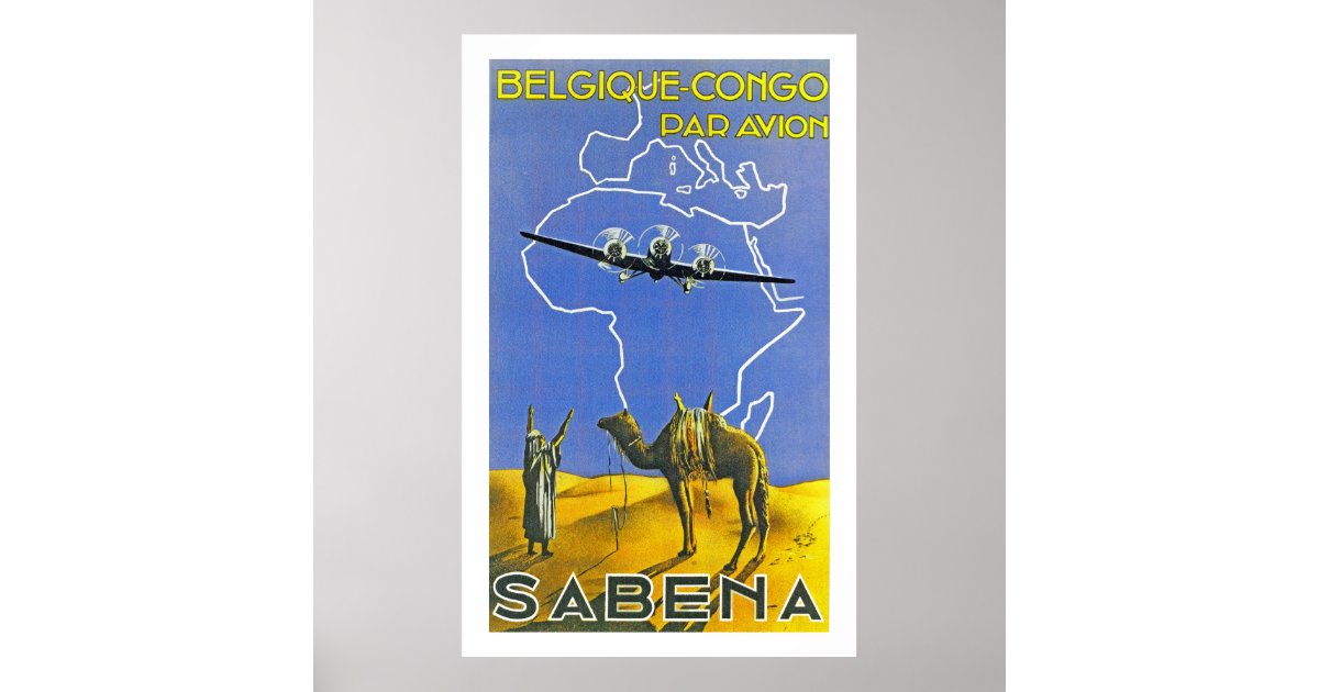 Sabena ~ Belgique Congo Poster | Zazzle.be