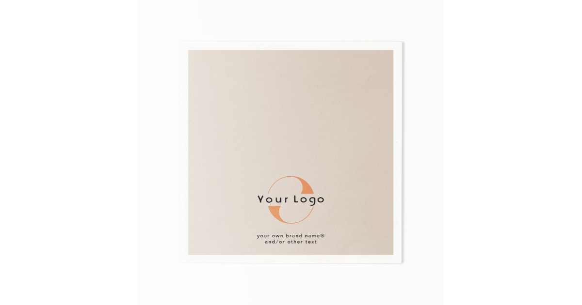 Serviette En Papier Logo sur Tan + Black Text Company Business Paper N ...