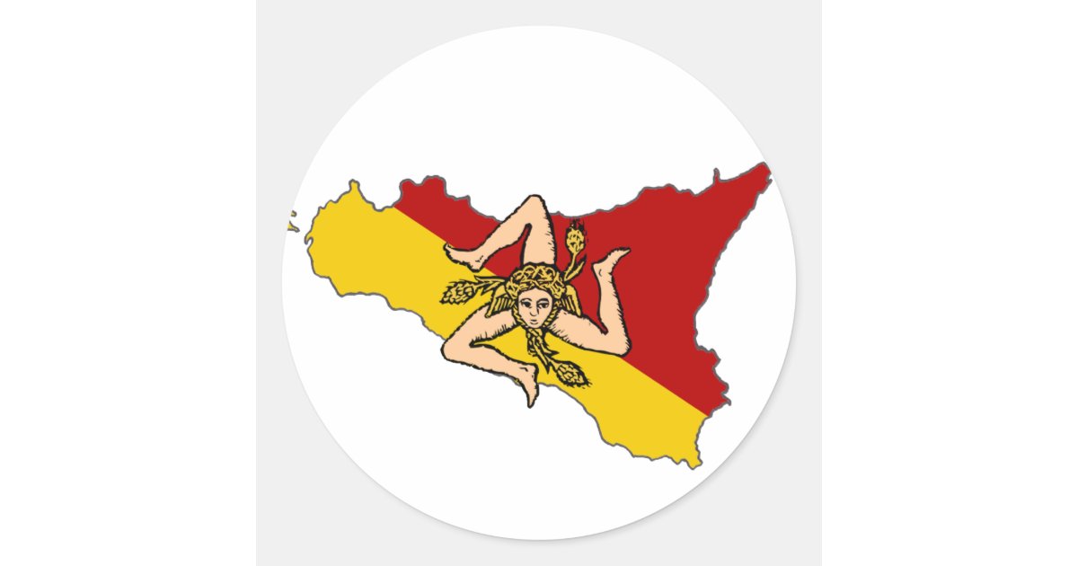 Sicile Drapeau Sticker Trinacria | Zazzle.be