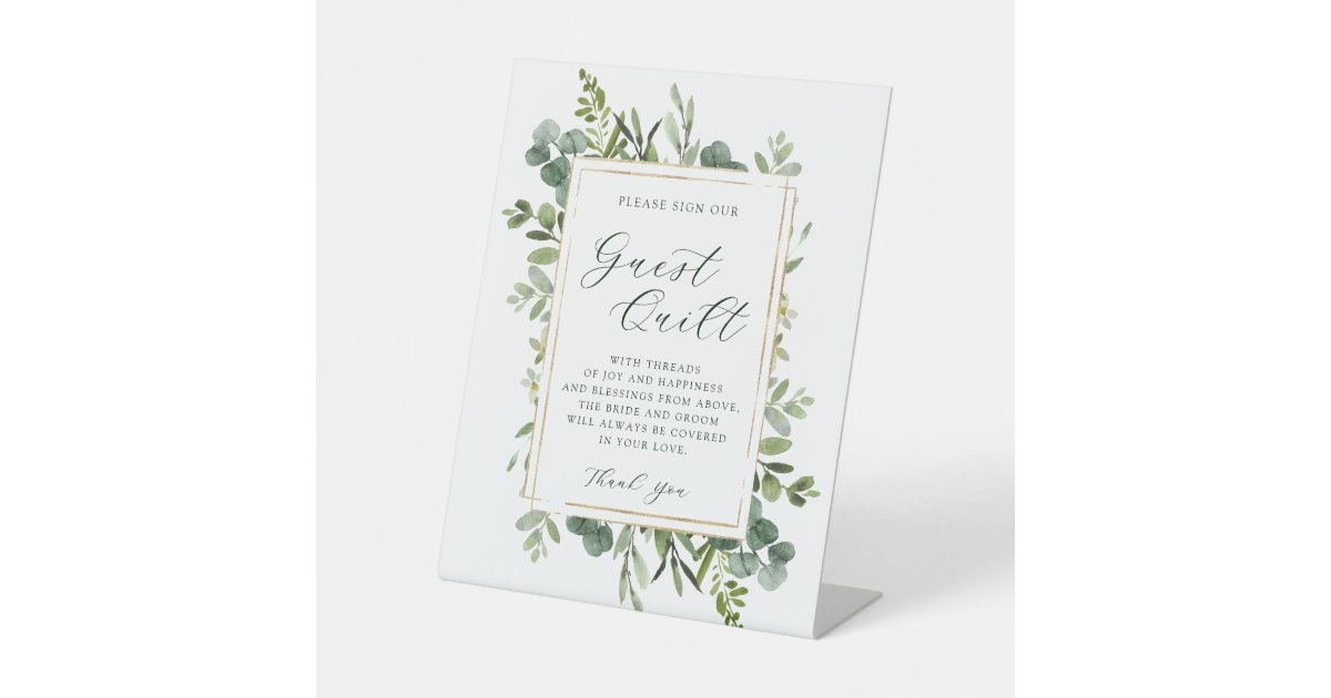 Signe De Table Plage de jardin botanique Mariage Guest Quilt | Zazzle.be
