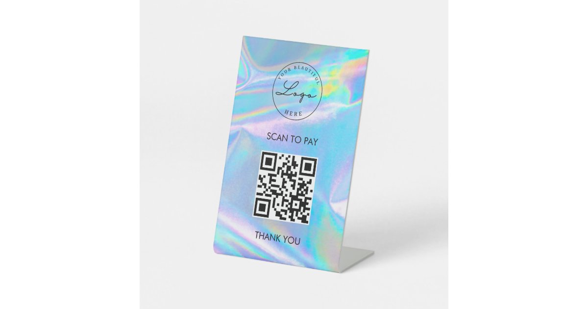 Signe De Table Symbole numérique Holographique Scan Me QR Code Lo ...