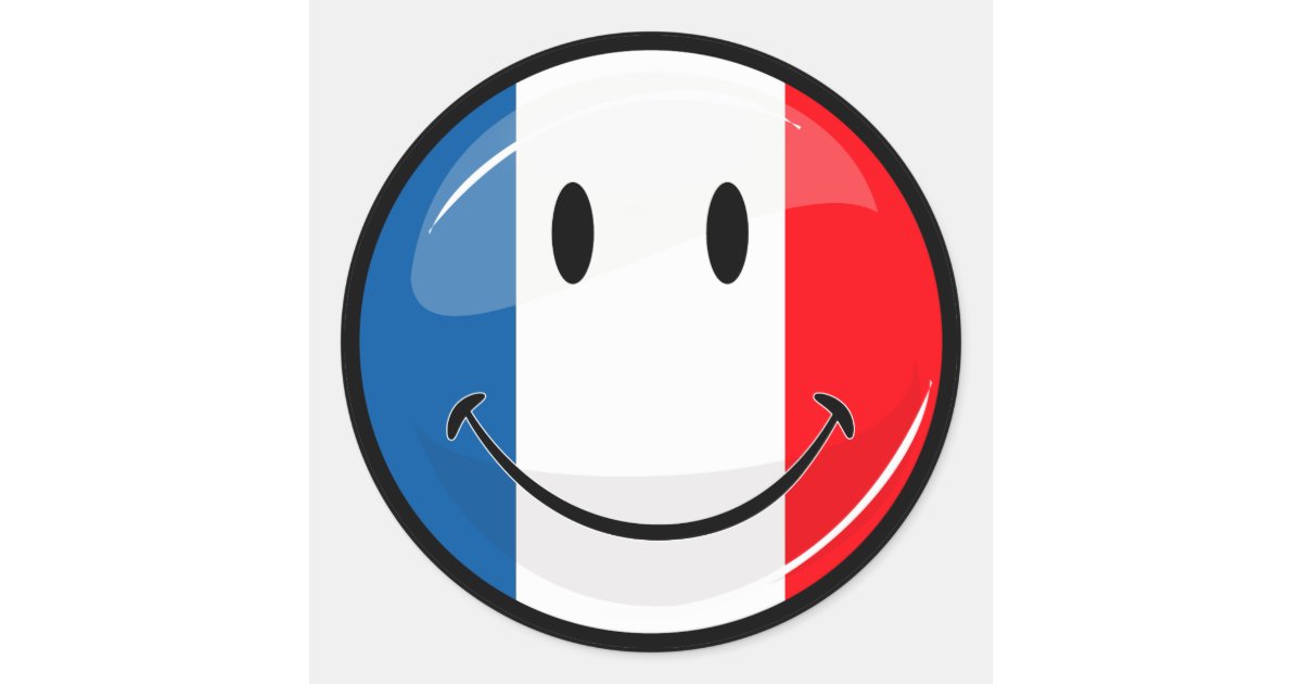 Smiling French Ronde Sticker | Zazzle.be
