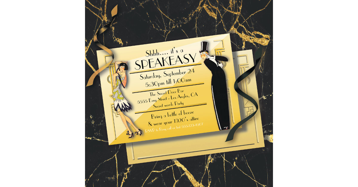 Speakeasy Flapper Great Gatsby Party Invitation | Zazzle.be
