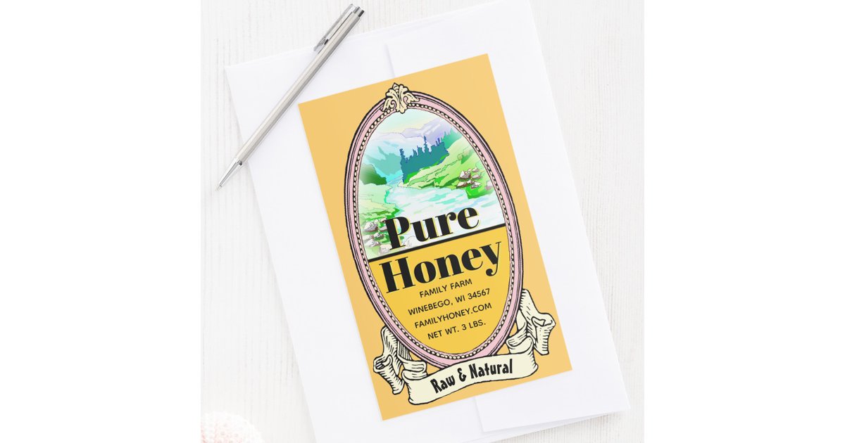 Sticker Rectangulaire Insérer un pot de miel photo | Zazzle.be