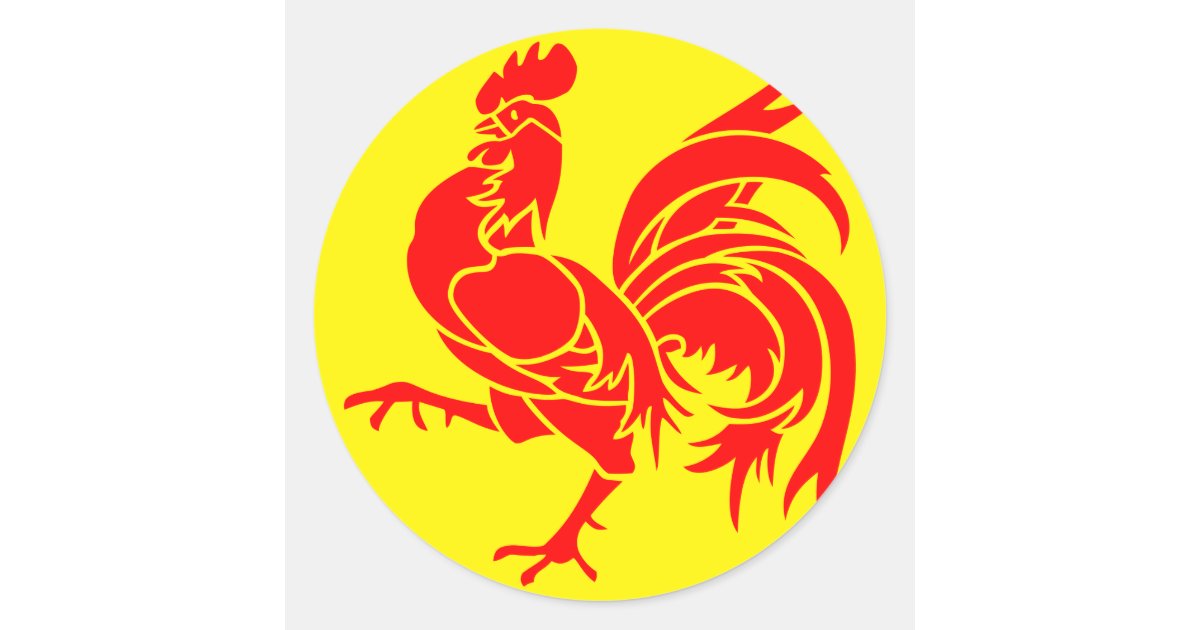 Sticker Rond Drapeau wallon (Belgique) | Zazzle.be