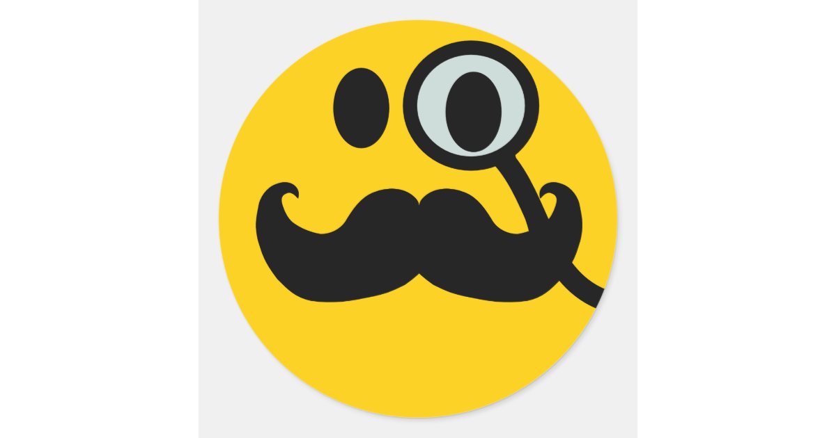 Sticker Rond Monocle & Mustache Fond personnalisable) | Zazzle.be