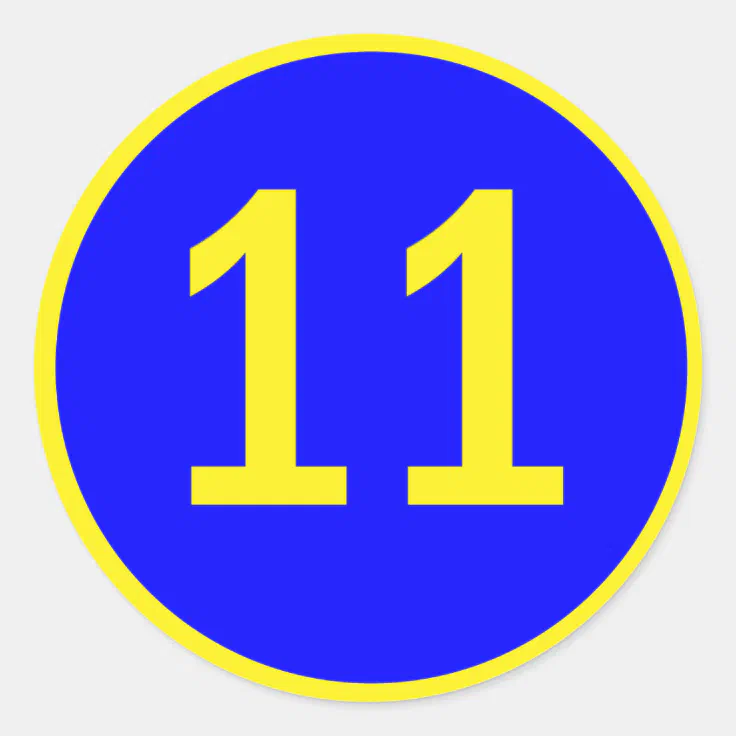 Sticker Rond numéro 11 en cercle | Zazzle.be