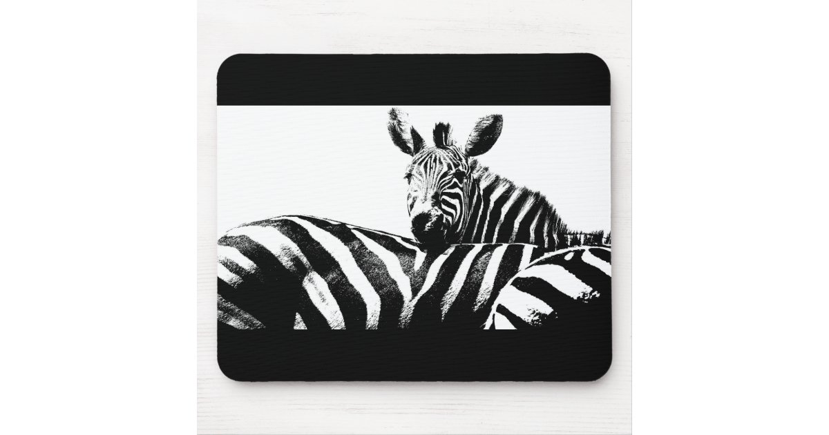 Tapis De Souris Zebras Black White Pop Art Modèle personnalisable ...