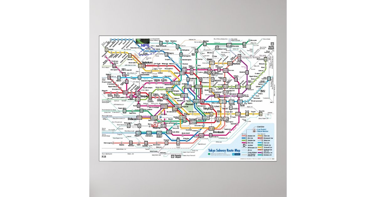 Tokio Subway Map (Ultra High-Res) Groot Poster | Zazzle.be