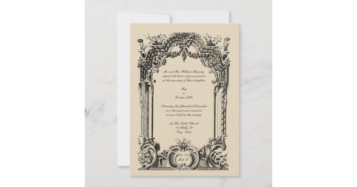 Vintage Français Baroque Rococo Invitations de mar | Zazzle.be