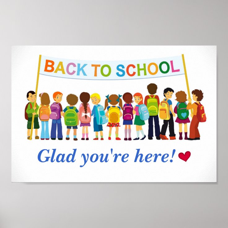 Welkom terug, blij dat je hier bent (Poster school Poster | Zazzle.be